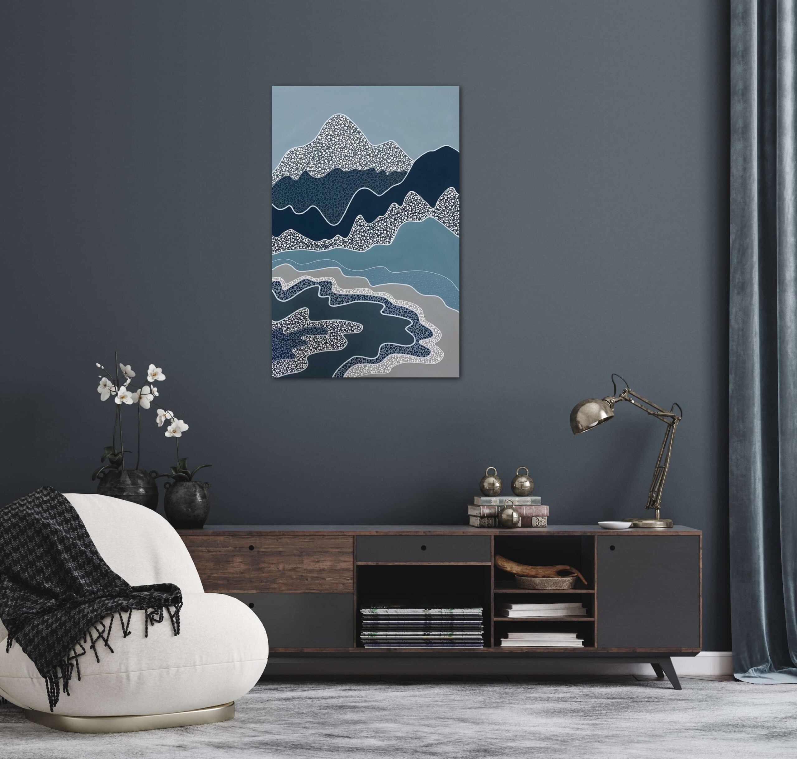 BLUE LAGOON - Unique & Original Hand Painted Artworks | Nikki Silk ...