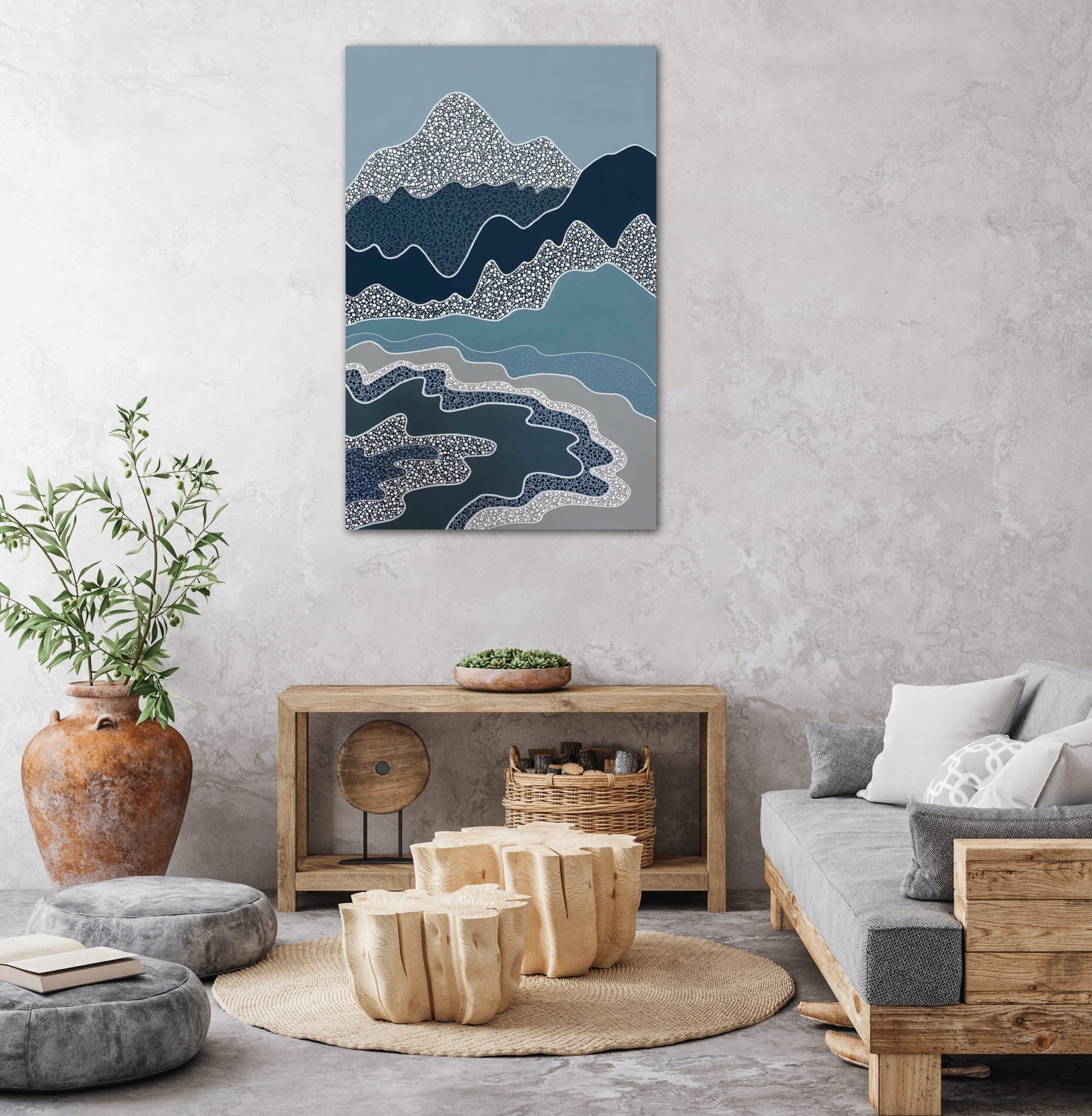 BLUE LAGOON - Unique & Original Hand Painted Artworks | Nikki Silk ...